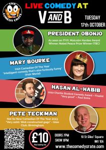 Review – Comedy Crate at V&B, Northampton, 17th October 2023 - The Real ...